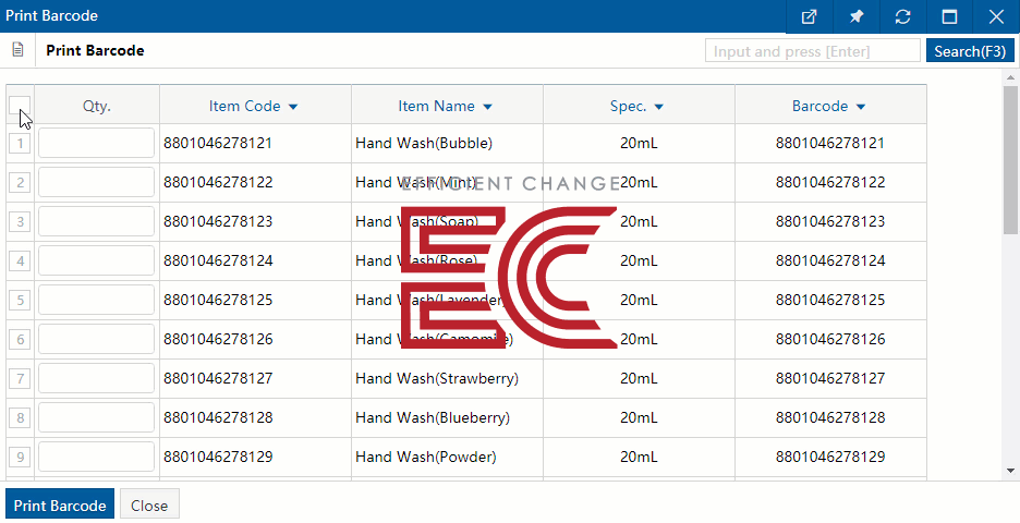 Barcode management program | ECOUNT