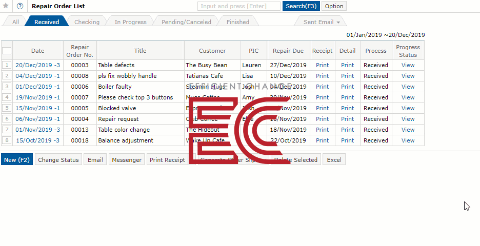 Complete repair process management | ECOUNT